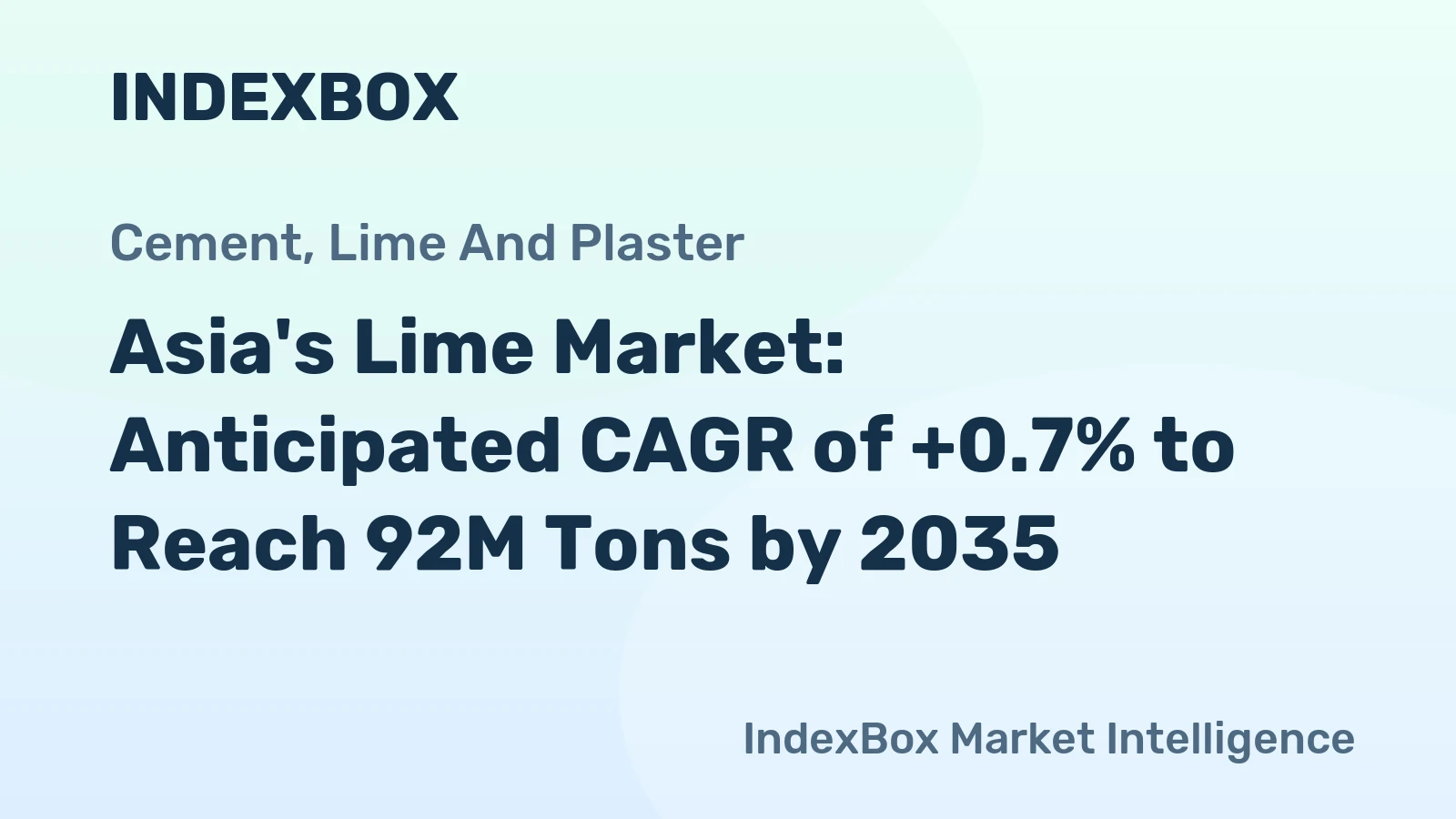 Asia's Lime Market: Anticipated CAGR of +0.7% to Reach 92M Tons by 2035