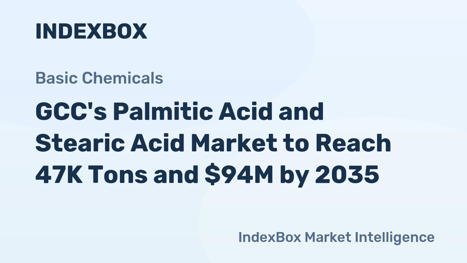 GCC's Palmitic Acid and Stearic Acid Market to Reach 47K Tons and $94M by 2035