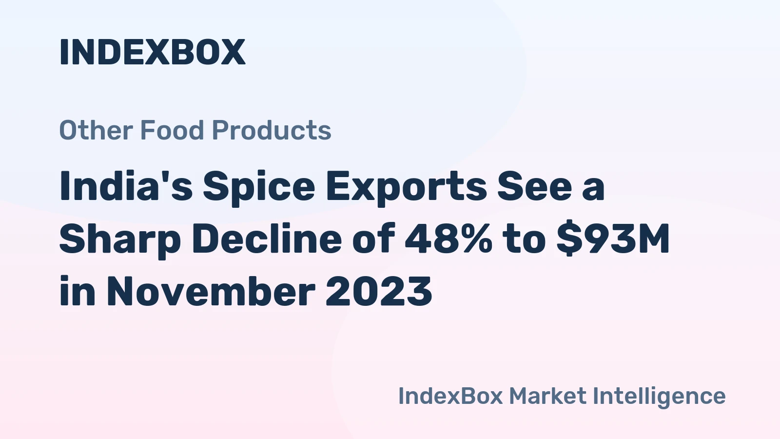 India's Spice Exports See a Sharp Decline of 48% to $93M in November 2023
