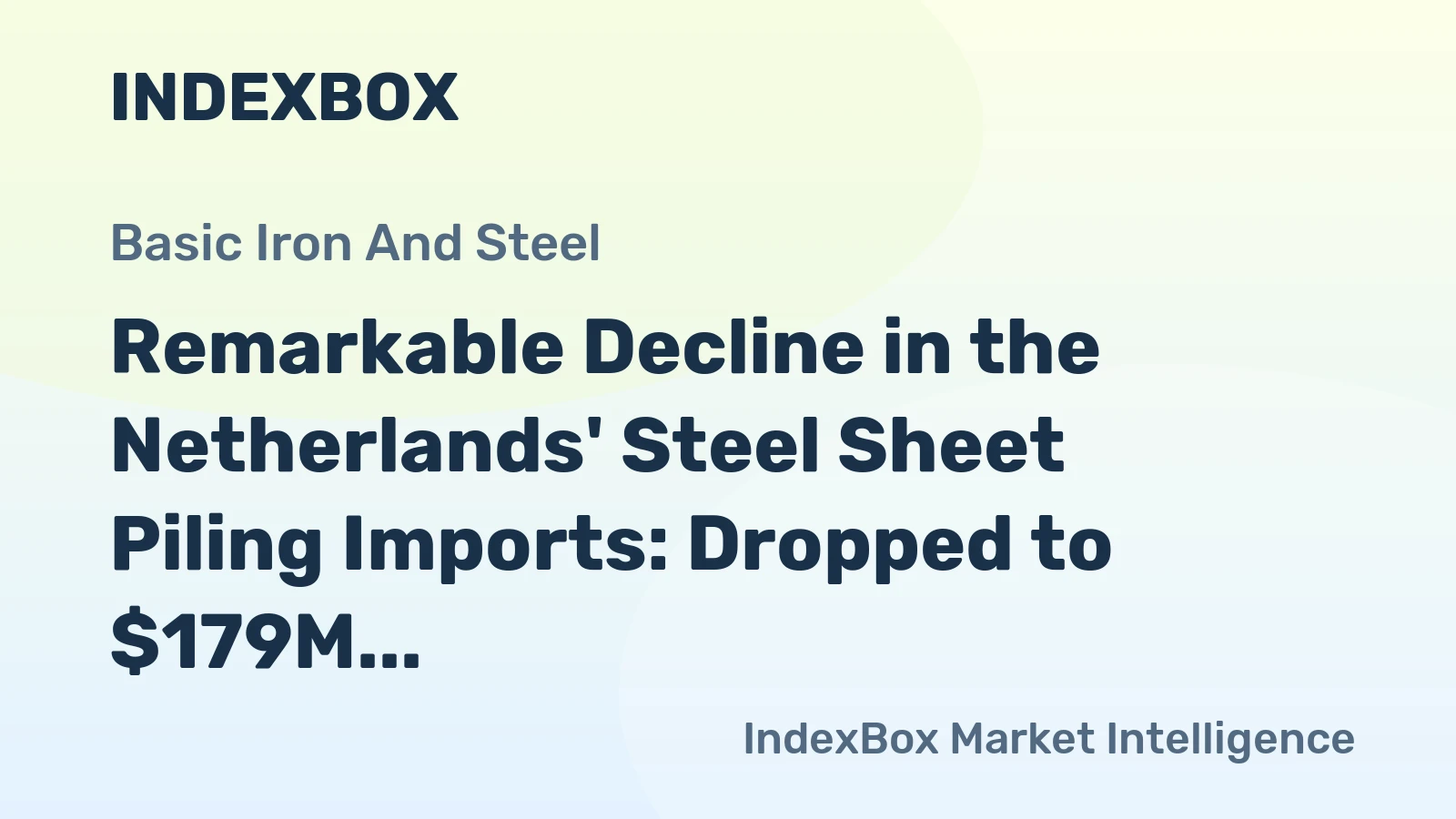 Remarkable Decline in the Netherlands' Steel Sheet Piling Imports: Dropped to $179M in 2024