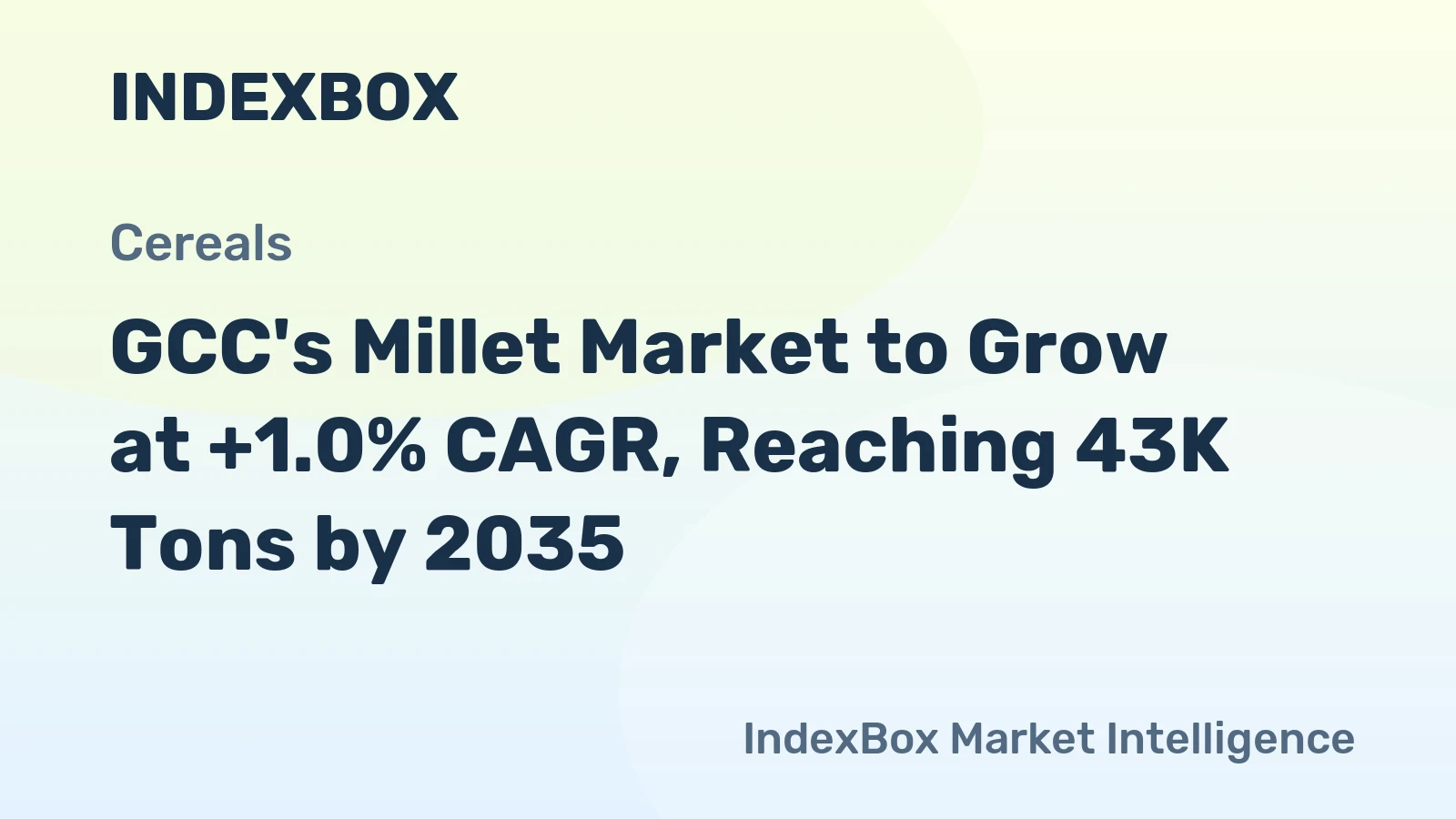 GCC's Millet Market to Grow at +1.0% CAGR, Reaching 43K Tons by 2035