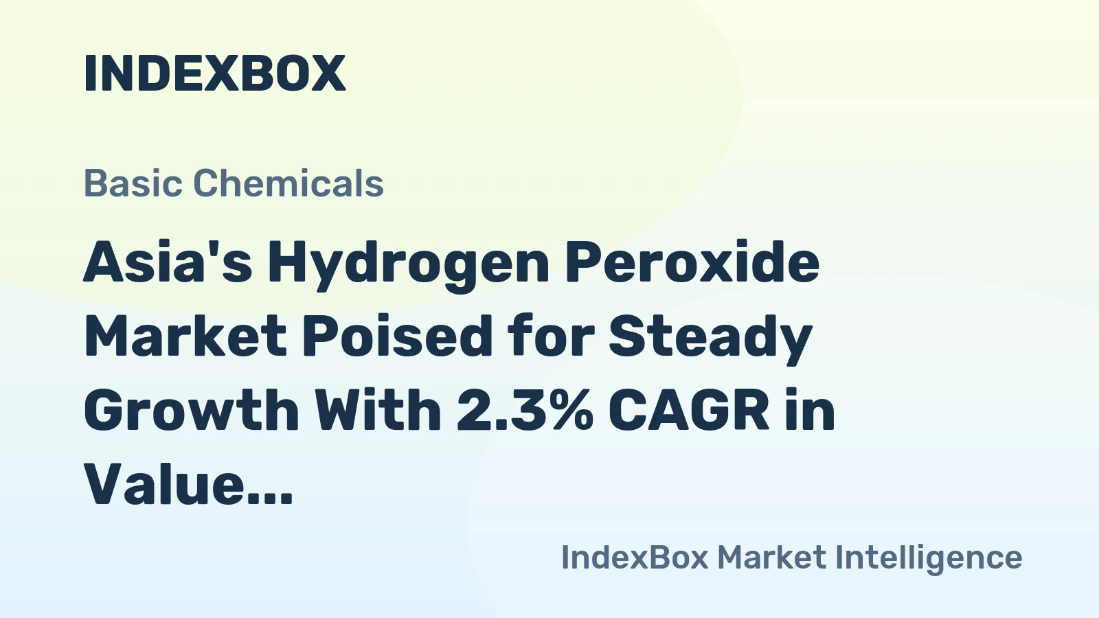 Asia's Hydrogen Peroxide Market Poised for Steady Growth With 2.3% CAGR in Value Through 2035