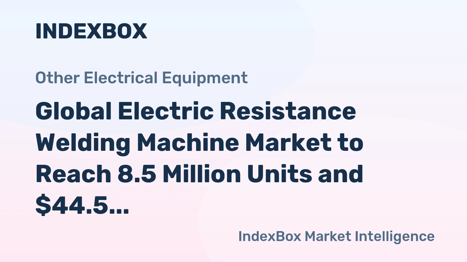 Global Electric Resistance Welding Machine Market to Reach 8.5 Million Units and $44.5 Billion by 2035