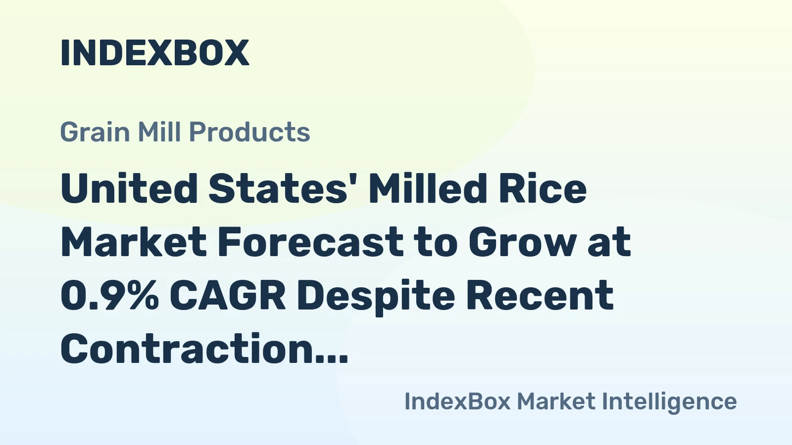 United States' Milled Rice Market Forecast to Grow at 0.9% CAGR Despite Recent Contraction
