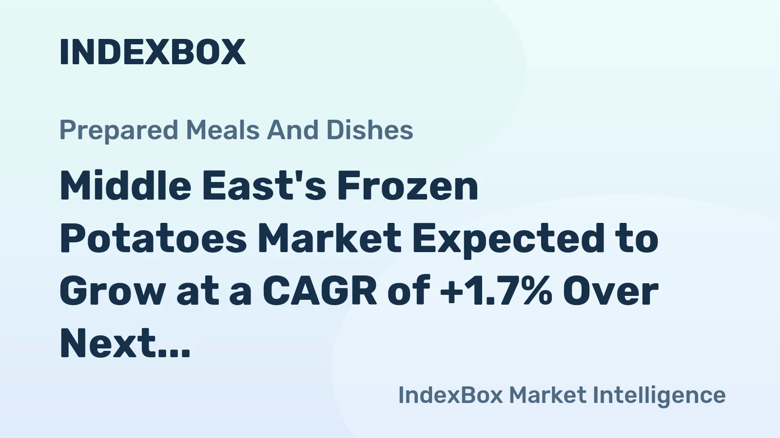 Middle East's Frozen Potatoes Market Expected to Grow at a CAGR of +1.7% Over Next Decade