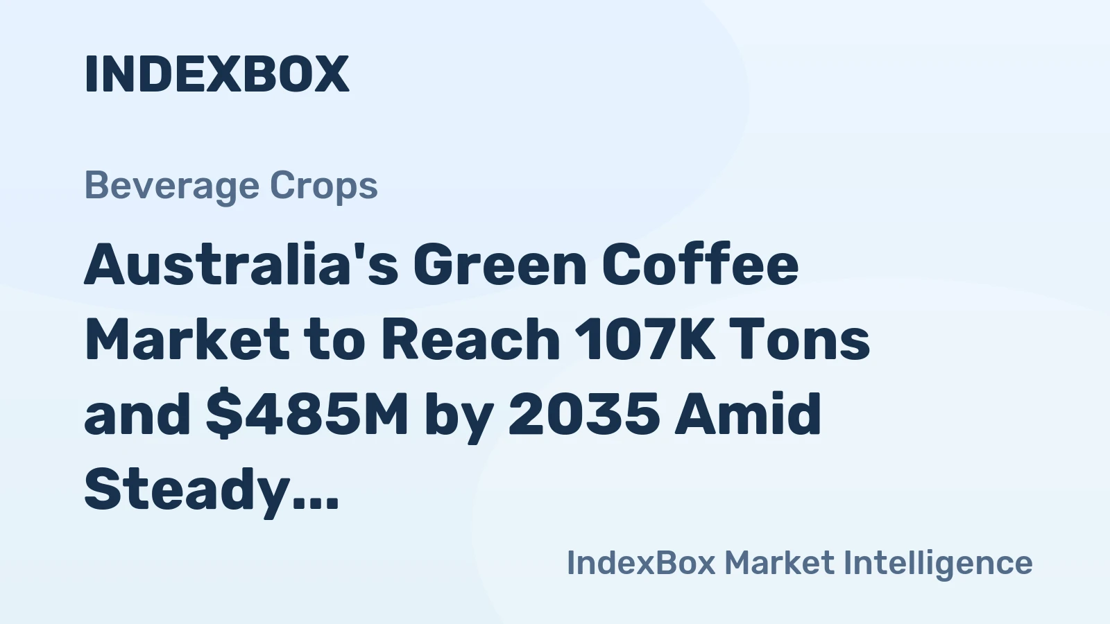Australia's Green Coffee Market to Reach 107K Tons and $485M by 2035 Amid Steady Growth