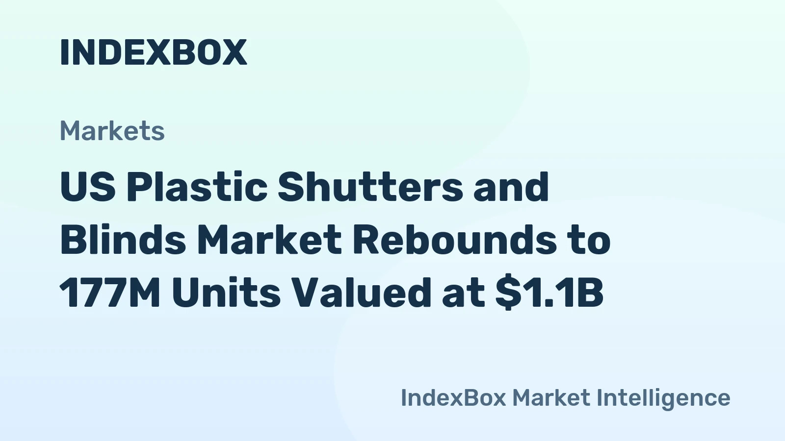 US Plastic Shutters and Blinds Market Rebounds to 177M Units Valued at $1.1B