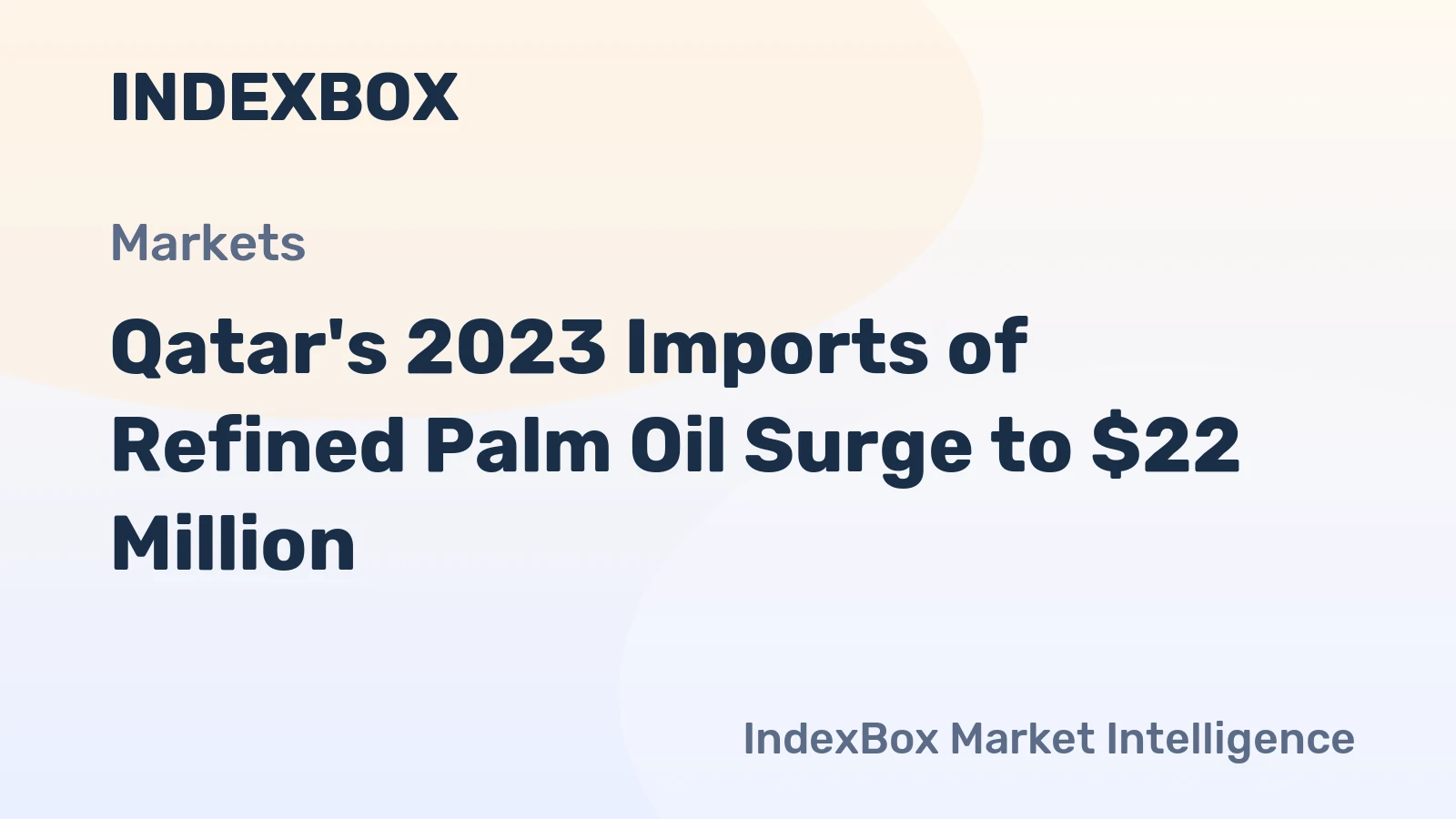 Qatar's 2023 Imports of Refined Palm Oil Surge to $22 Million
