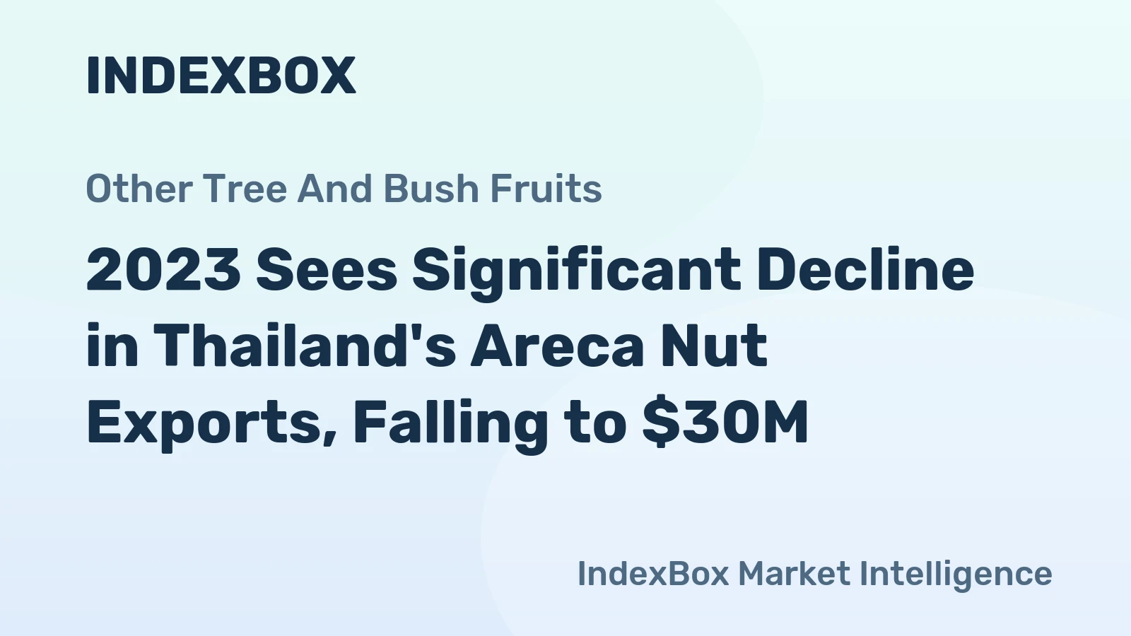 2023 Sees Significant Decline in Thailand's Areca Nut Exports, Falling to $30M