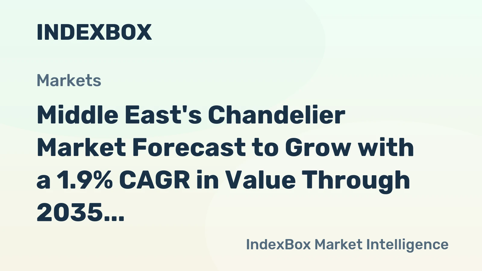 Middle East's Chandelier Market Forecast to Grow with a 1.9% CAGR in Value Through 2035