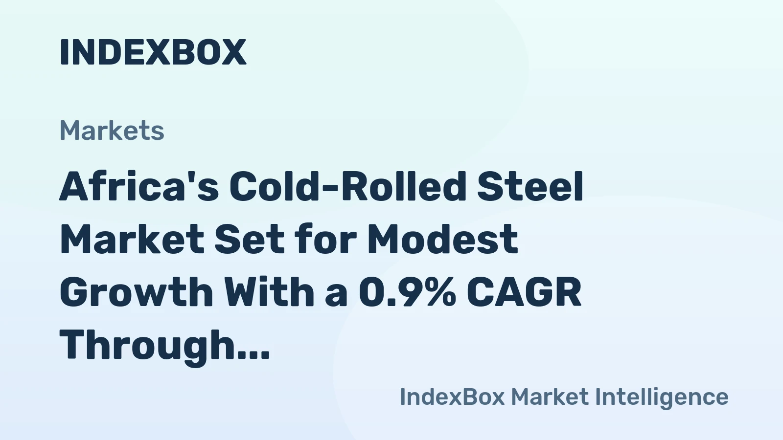 Africa's Cold-Rolled Steel Market Set for Modest Growth With a 0.9% CAGR Through 2035