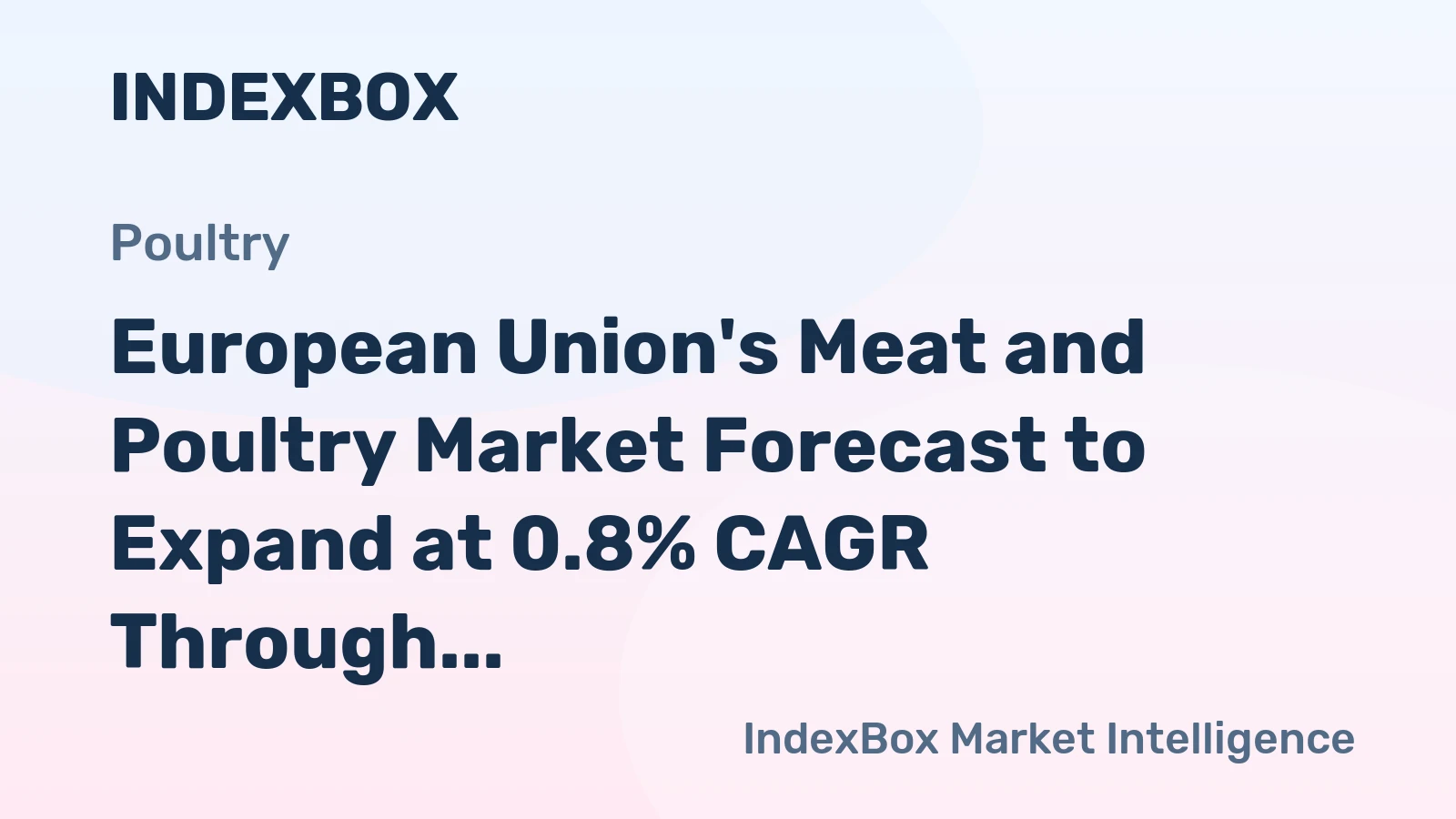 European Union's Meat and Poultry Market Forecast to Expand at 0.8% CAGR Through 2035