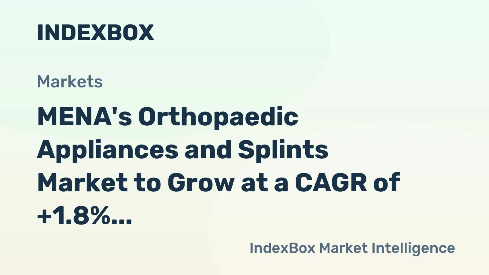 MENA's Orthopaedic Appliances and Splints Market to Grow at a CAGR of +1.8% from 2024 to 2035