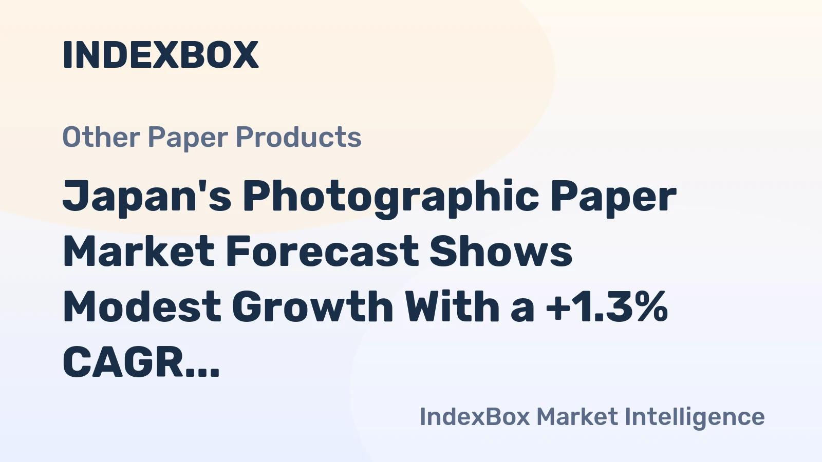 Japan's Photographic Paper Market Forecast Shows Modest Growth With a +1.3% CAGR