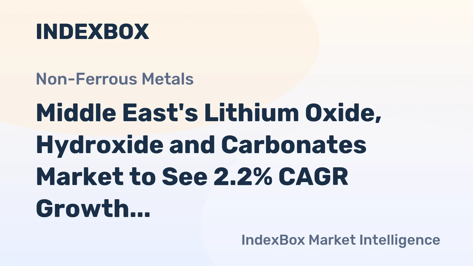 Middle East's Lithium Oxide, Hydroxide and Carbonates Market to See 2.2% CAGR Growth Through 2035, Reaching $57M