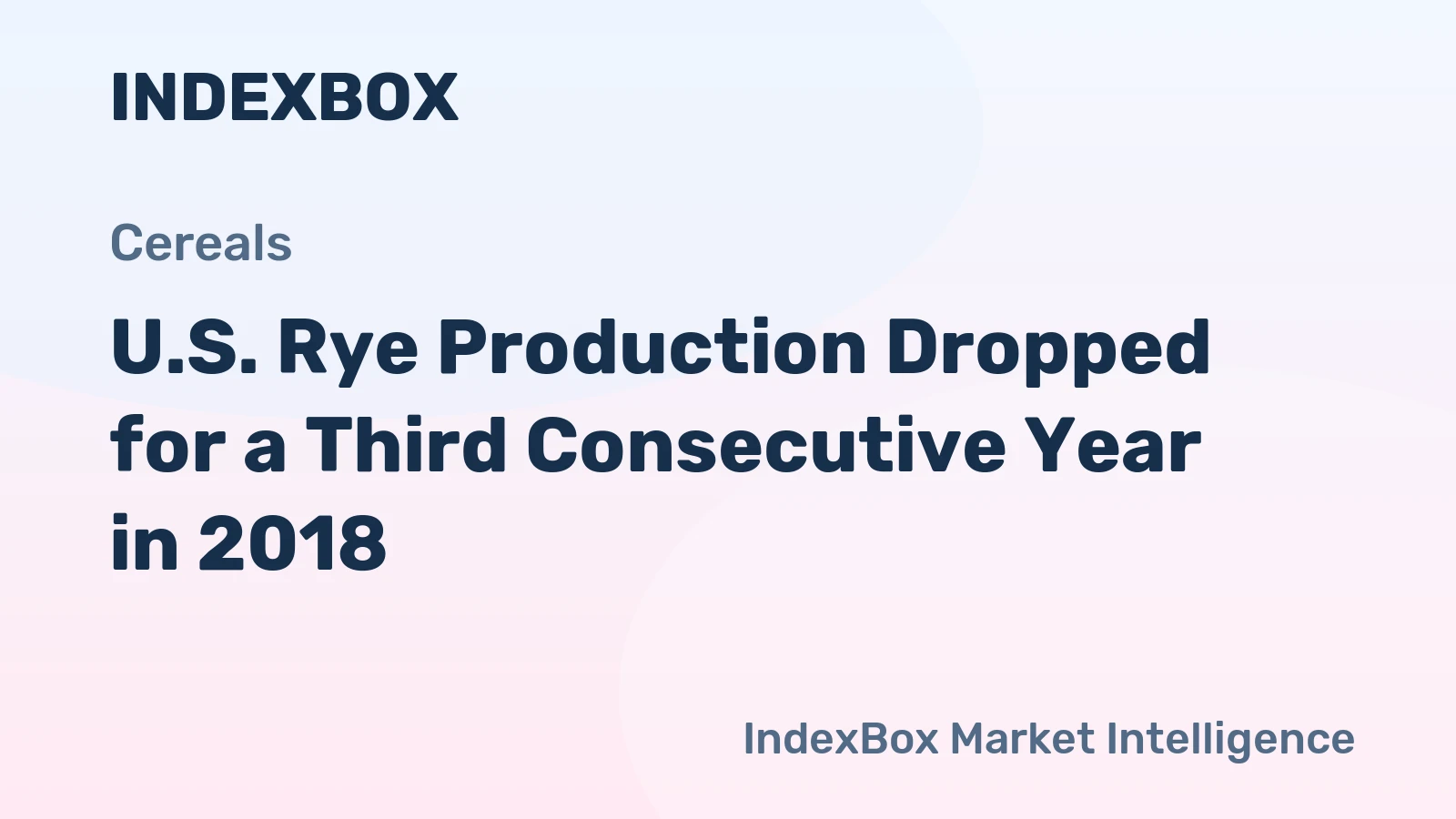 U.S. Rye Production Dropped for a Third Consecutive Year in 2018