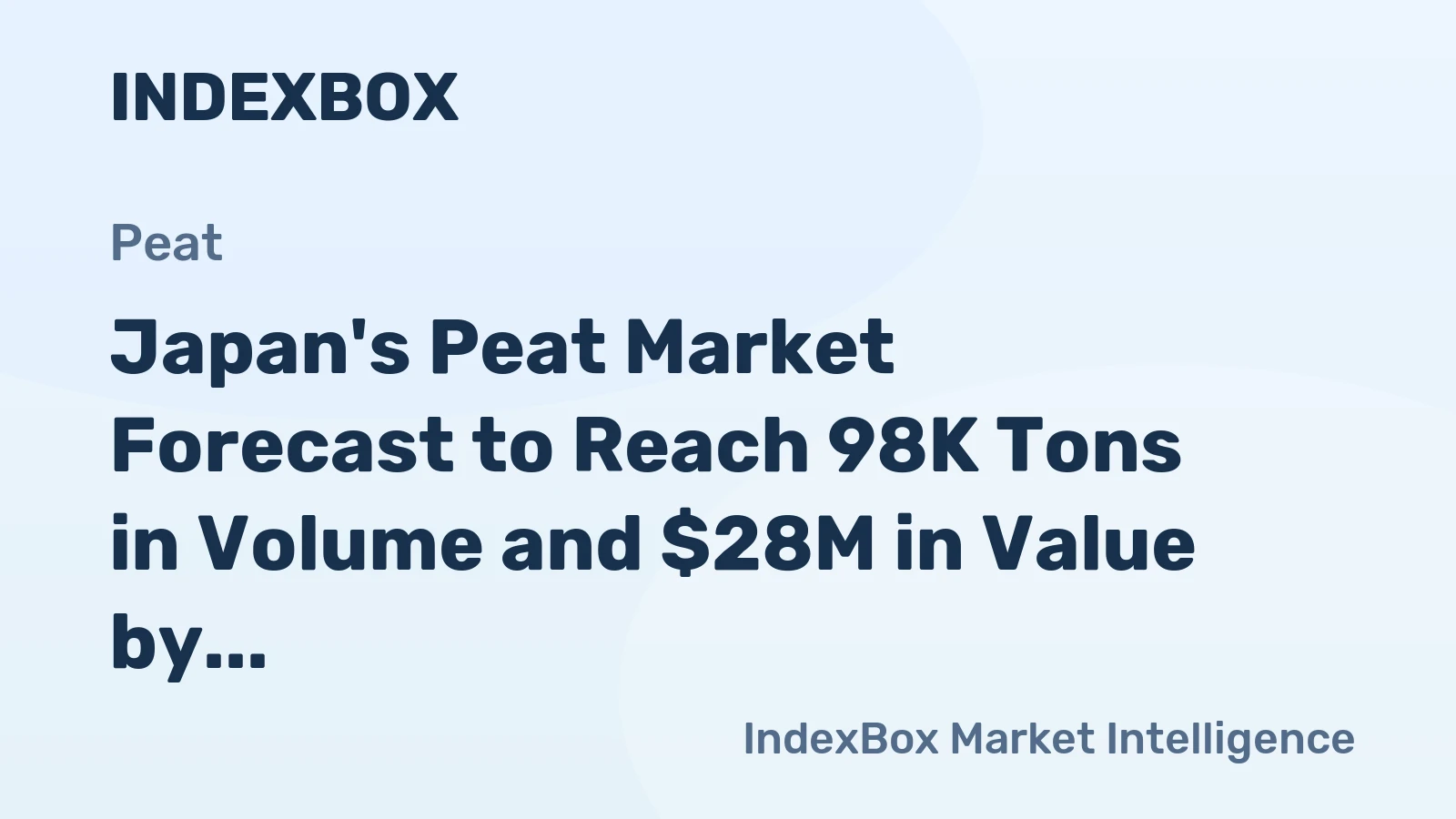 Japan's Peat Market Forecast to Reach 98K Tons in Volume and $28M in Value by 2035 After Recent Contraction