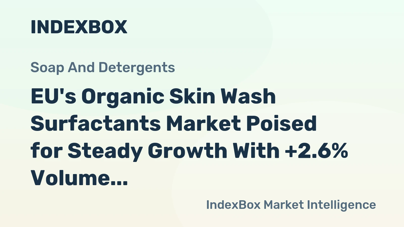 EU's Organic Skin Wash Surfactants Market Poised for Steady Growth With +2.6% Volume CAGR Through 2035