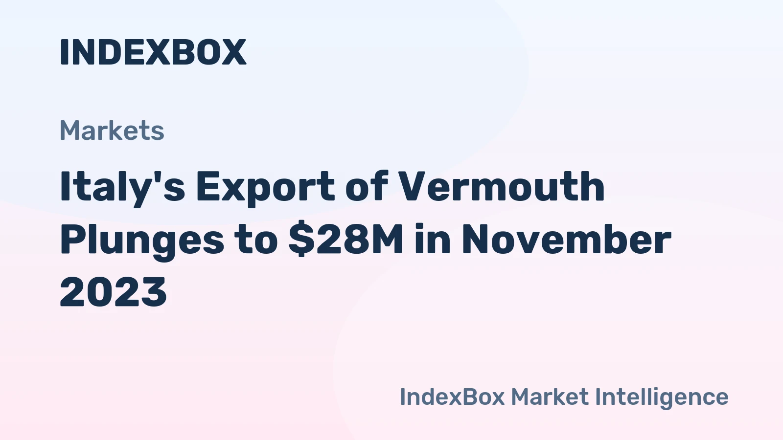 Italy's Export of Vermouth Plunges to $28M in November 2023