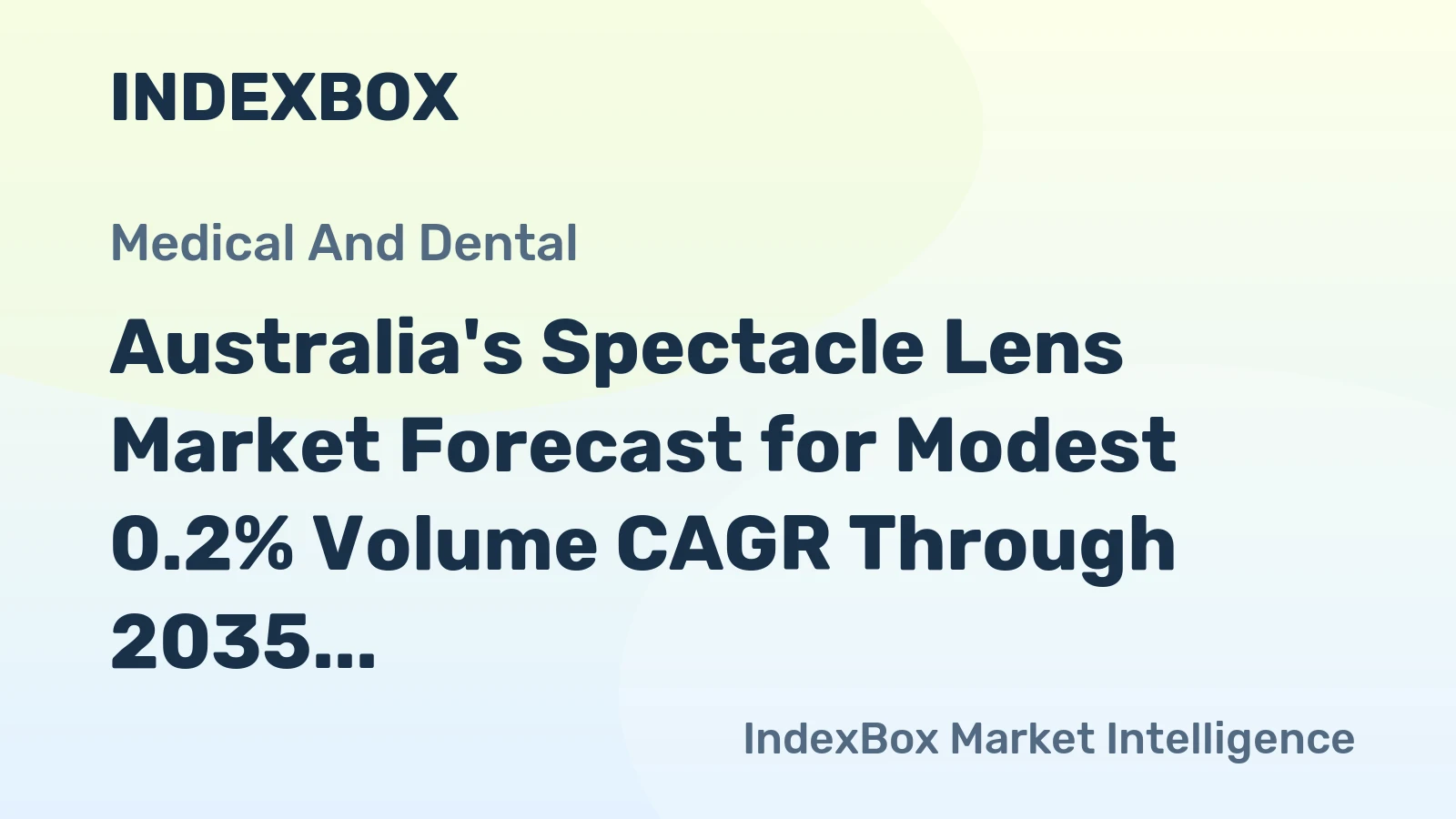 Australia's Spectacle Lens Market Forecast for Modest 0.2% Volume CAGR Through 2035