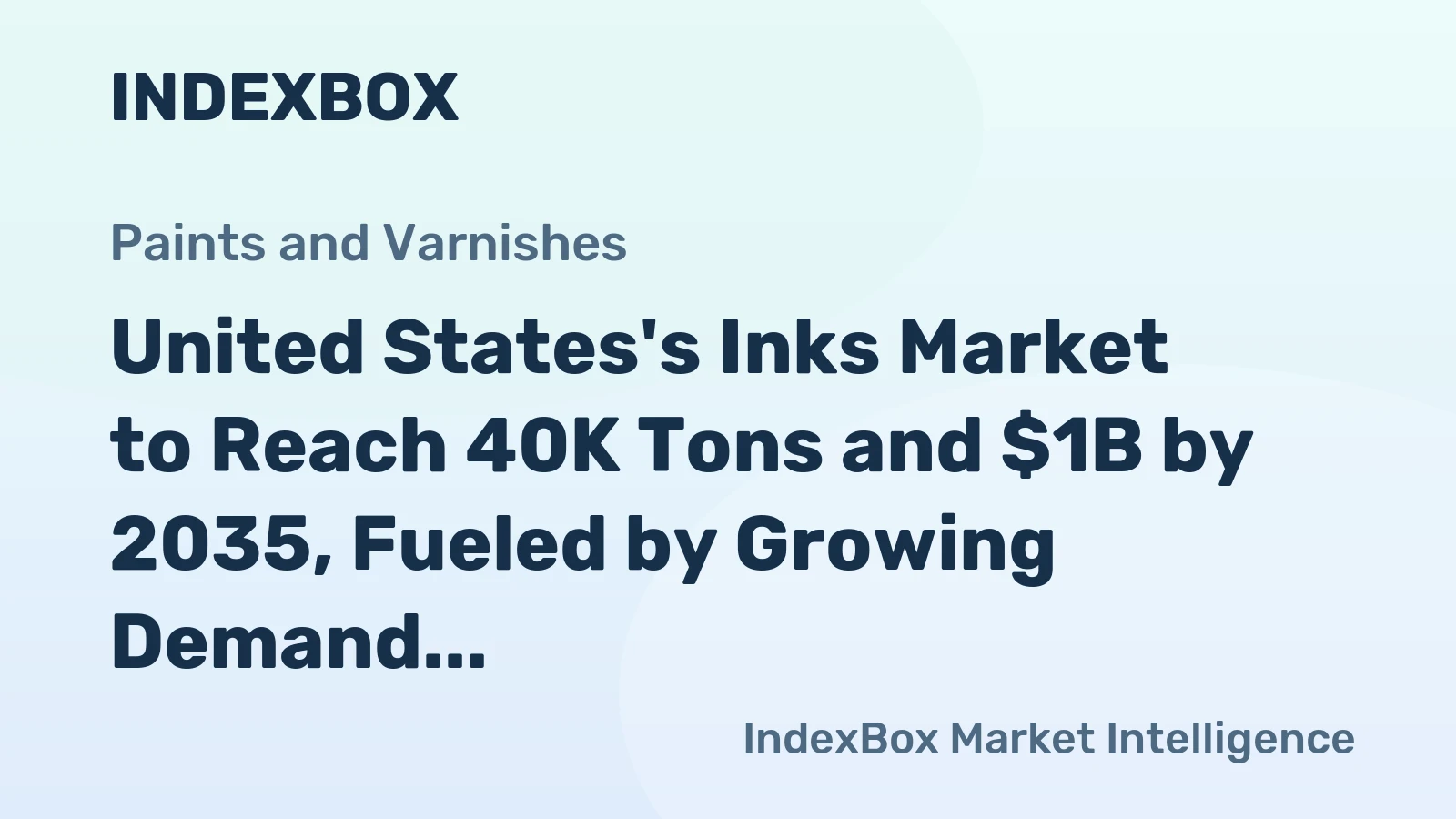 United States's Inks Market to Reach 40K Tons and $1B by 2035, Fueled by Growing Demand