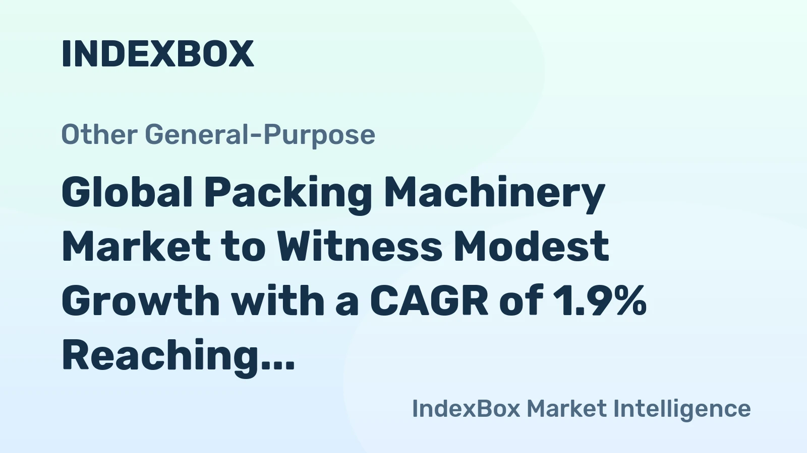 Global Packing Machinery Market to Witness Modest Growth with a CAGR of 1.9% Reaching $105.8B by 2035