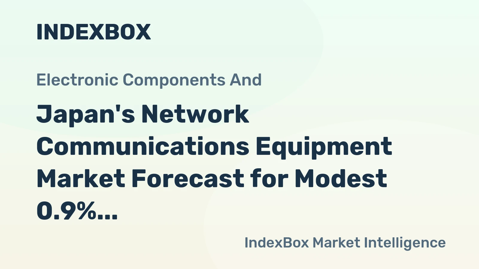 Japan's Network Communications Equipment Market Forecast for Modest 0.9% CAGR Growth Through 2035