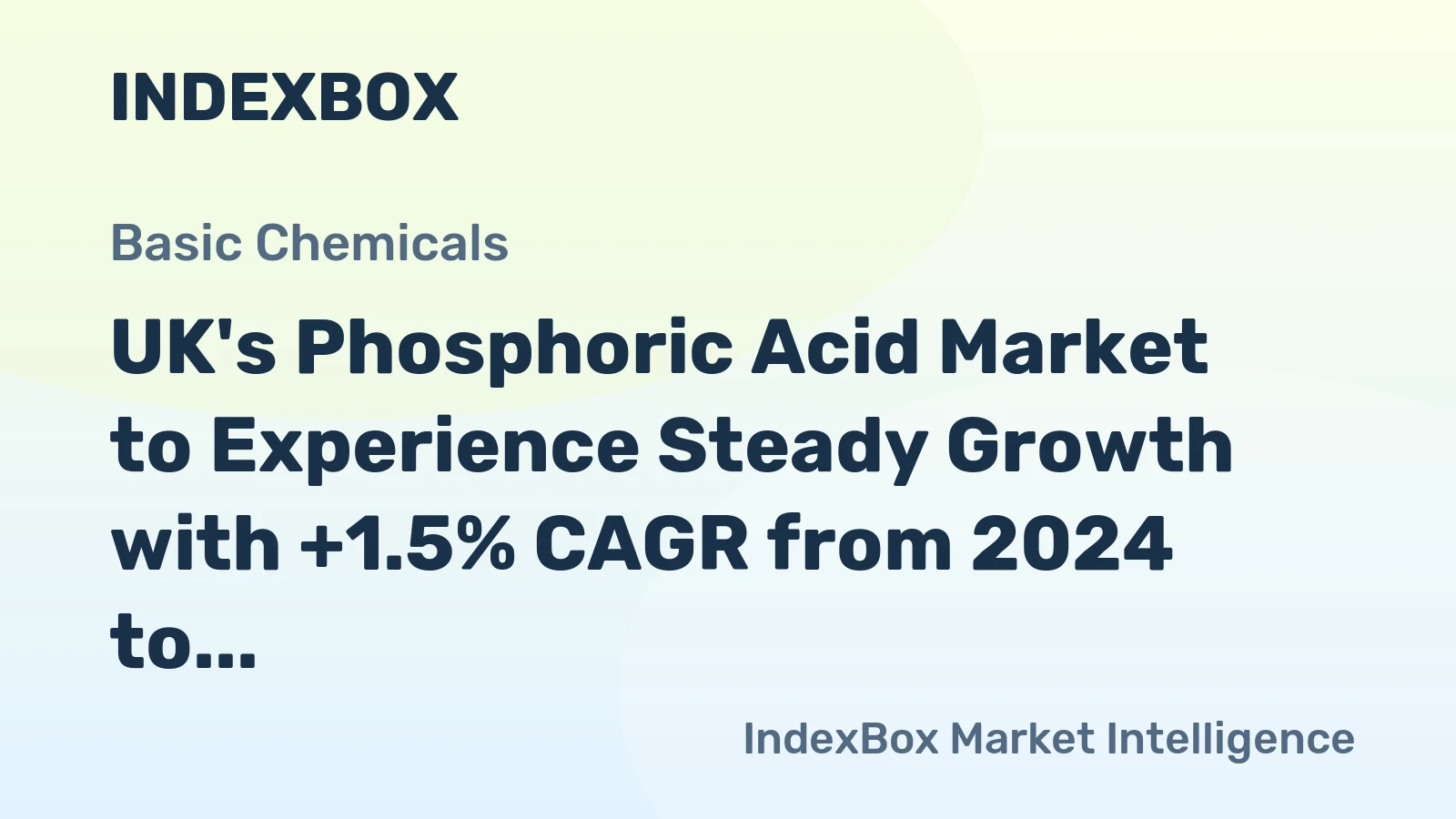 UK's Phosphoric Acid Market to Experience Steady Growth with +1.5% CAGR from 2024 to 2035