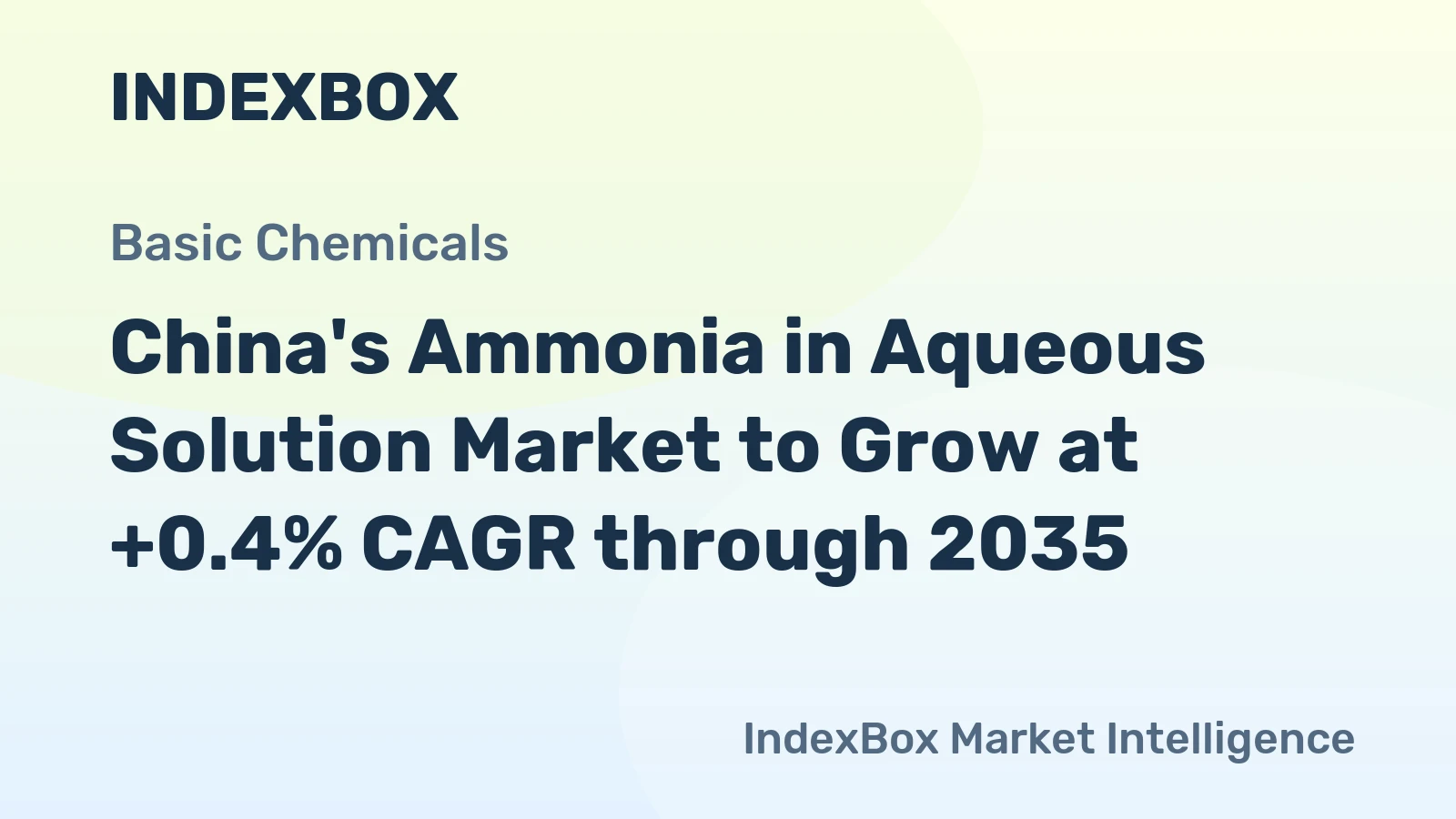 China's Ammonia in Aqueous Solution Market to Grow at +0.4% CAGR through 2035