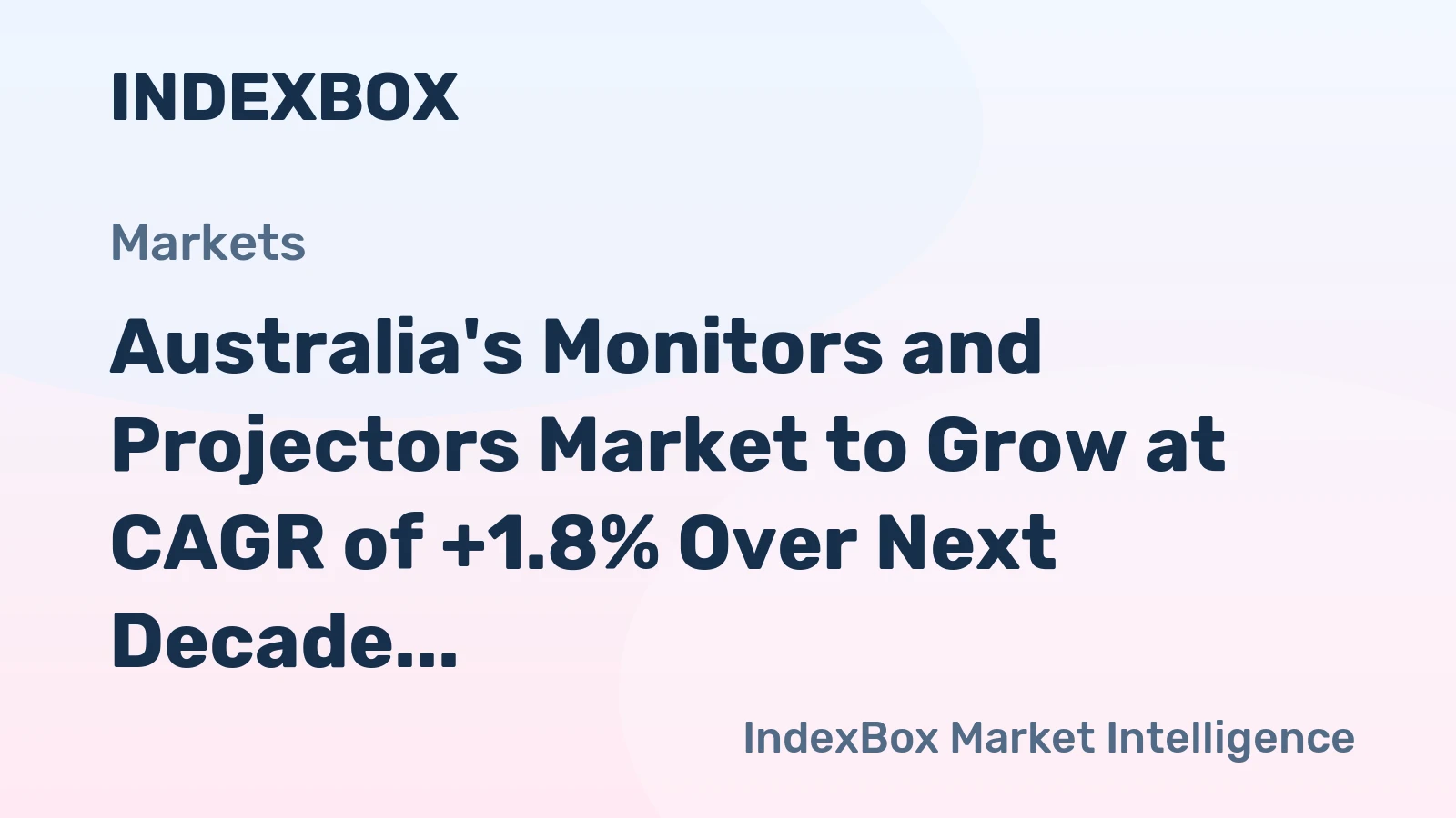 Australia's Monitors and Projectors Market to Grow at CAGR of +1.8% Over Next Decade