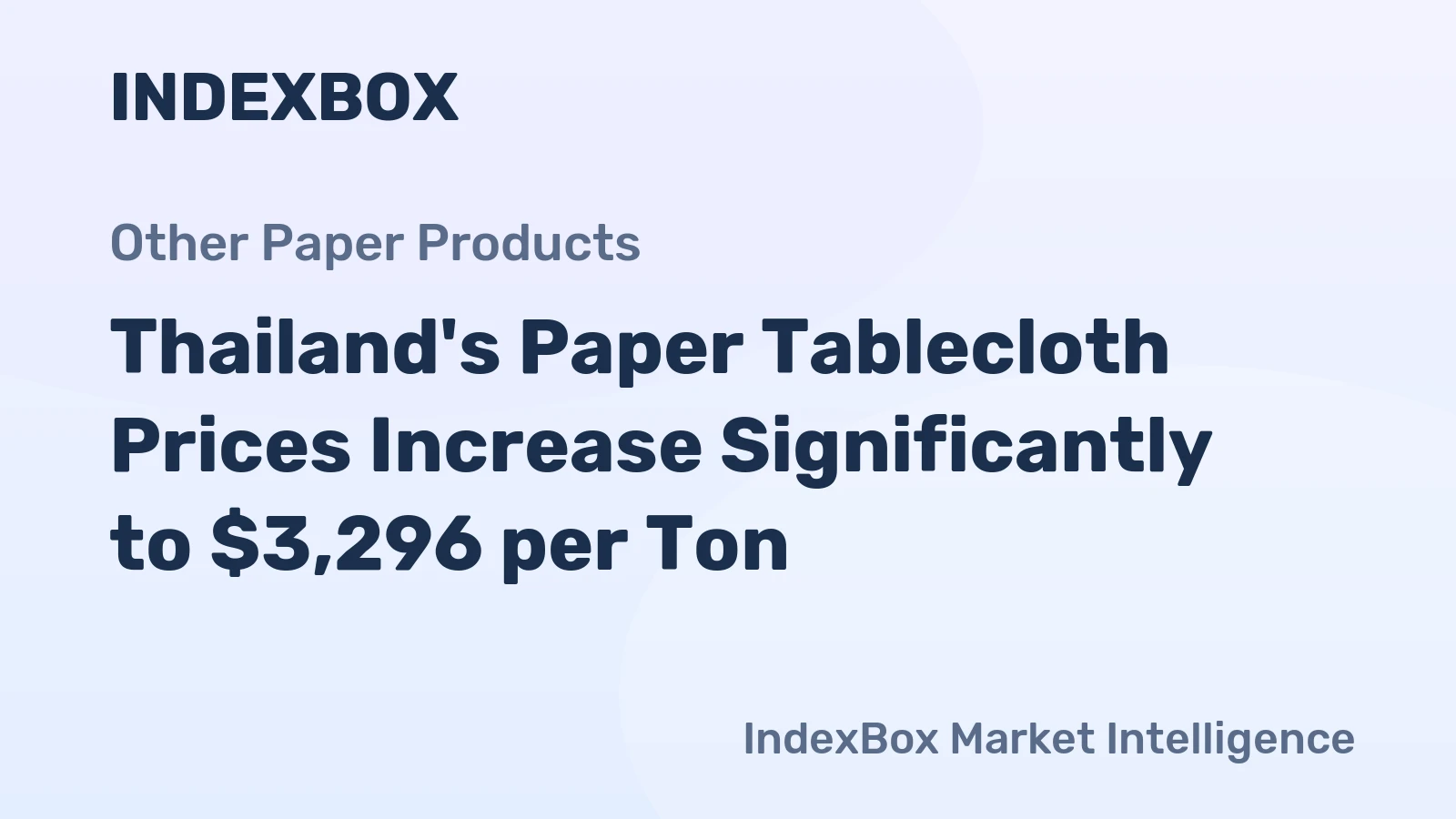 Thailand's Paper Tablecloth Prices Increase Significantly to $3,296 per Ton