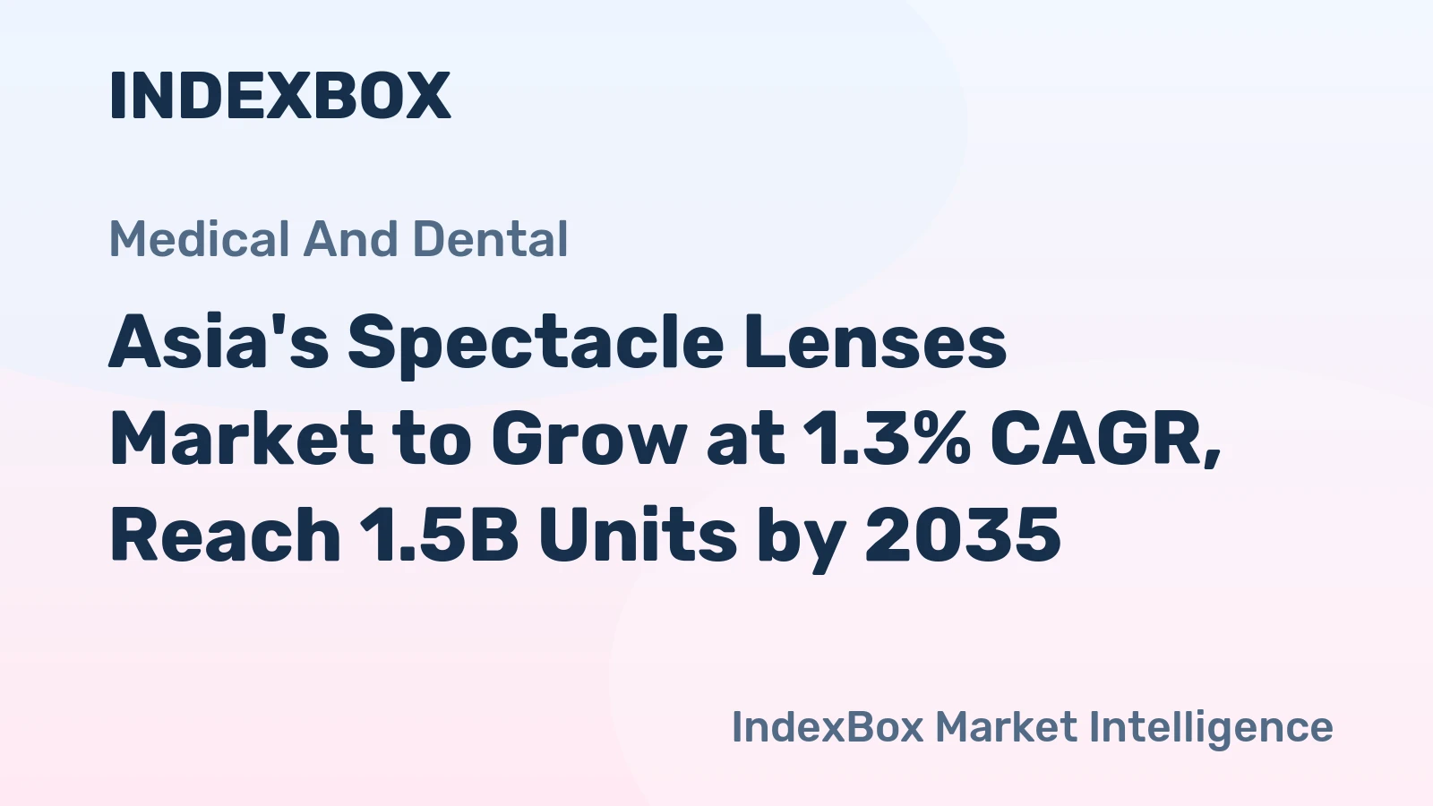 Asia's Spectacle Lenses Market to Grow at 1.3% CAGR, Reach 1.5B Units by 2035