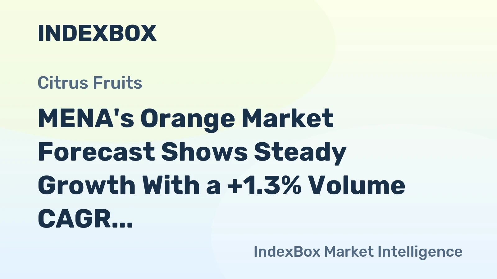 MENA's Orange Market Forecast Shows Steady Growth With a +1.3% Volume CAGR Through 2035