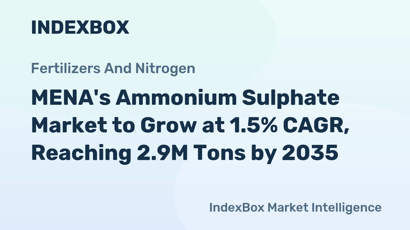 MENA's Ammonium Sulphate Market to Grow at 1.5% CAGR, Reaching 2.9M Tons by 2035