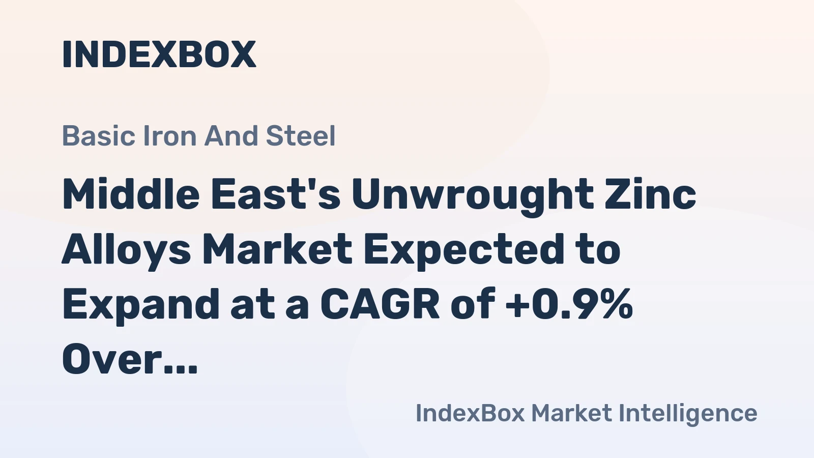 Middle East's Unwrought Zinc Alloys Market Expected to Expand at a CAGR of +0.9% Over the Next Decade