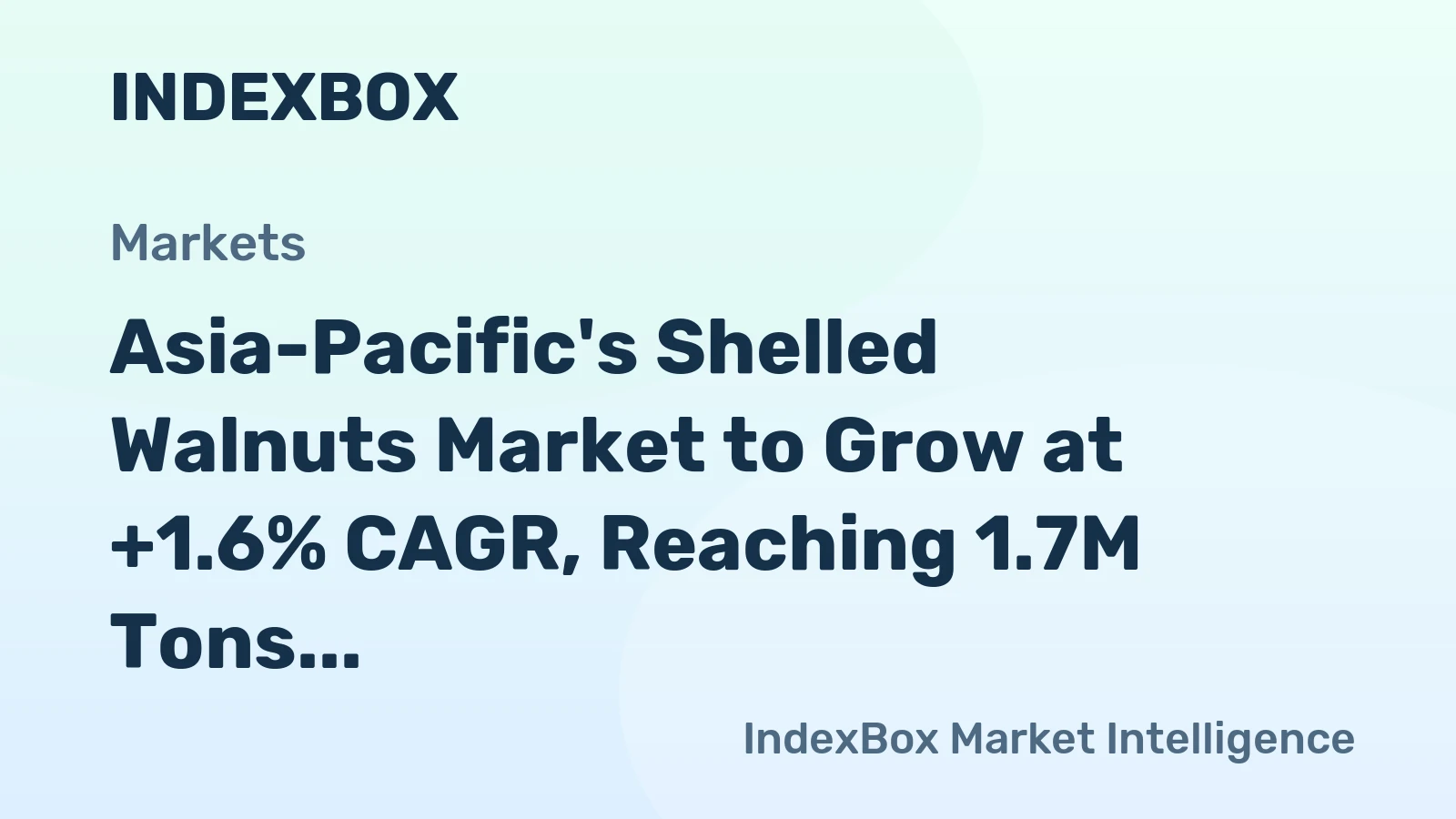 Asia-Pacific's Shelled Walnuts Market to Grow at +1.6% CAGR, Reaching 1.7M Tons by 2035