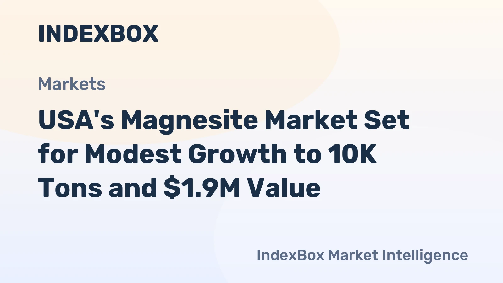 USA's Magnesite Market Set for Modest Growth to 10K Tons and $1.9M Value