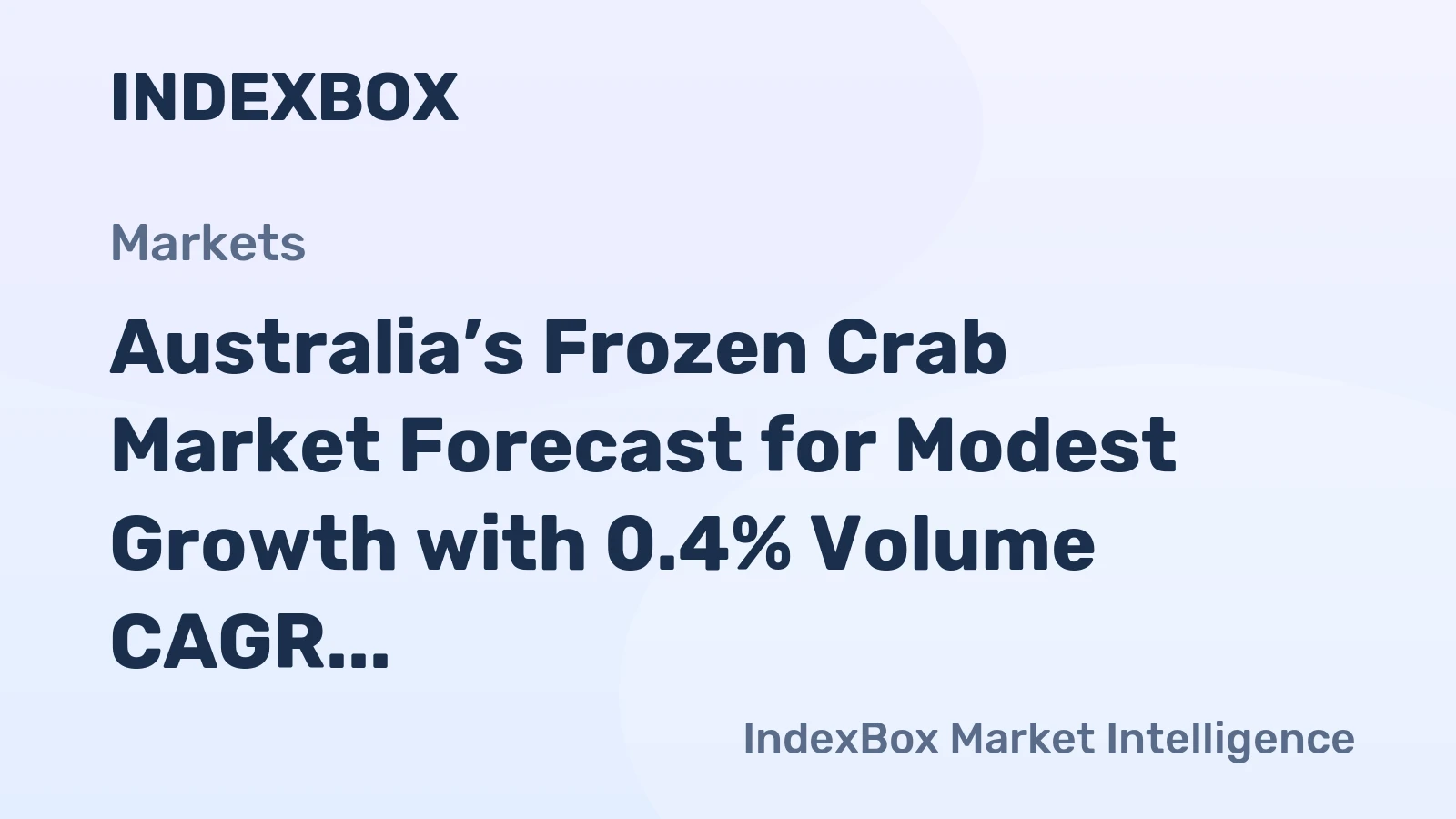 Australia’s Frozen Crab Market Forecast for Modest Growth with 0.4% Volume CAGR Through 2035