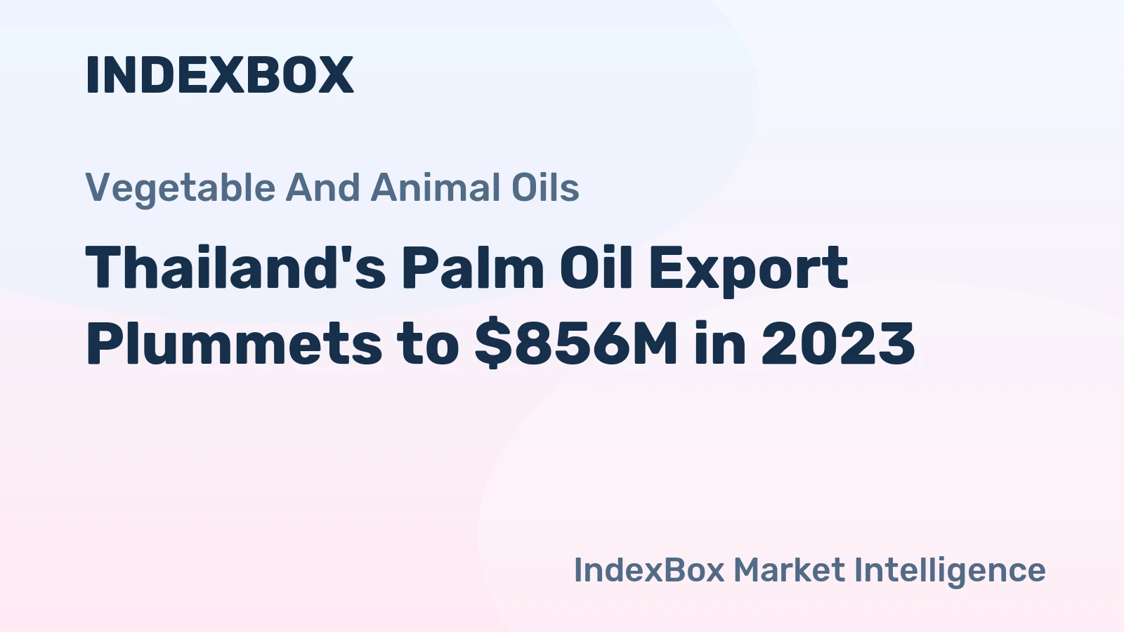 Thailand's Palm Oil Export Plummets to $856M in 2023