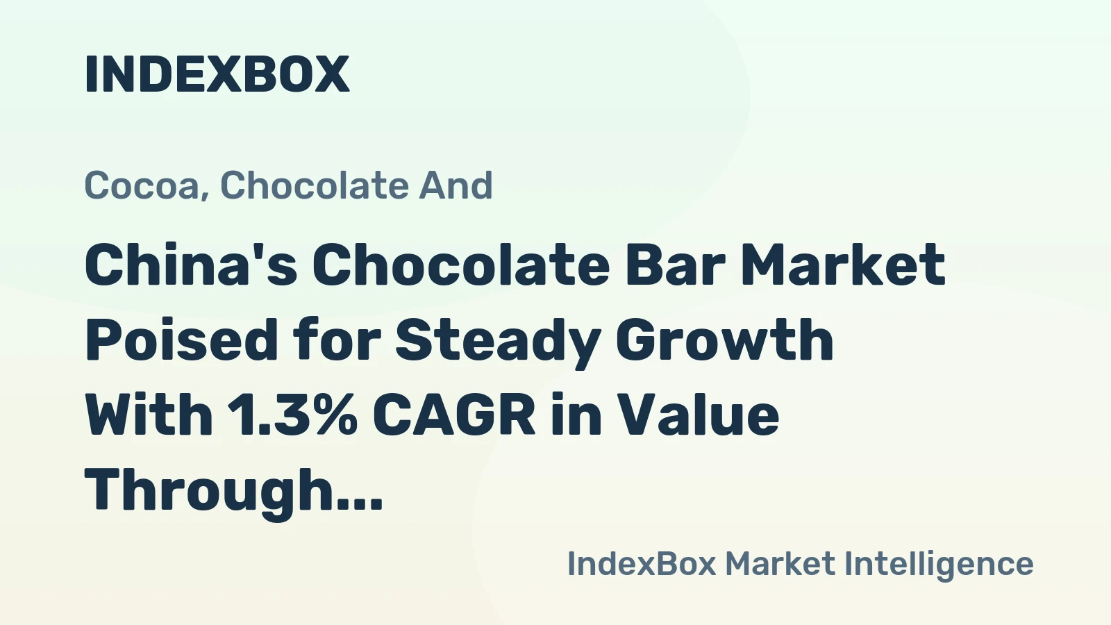 China's Chocolate Bar Market Poised for Steady Growth With 1.3% CAGR in Value Through 2035