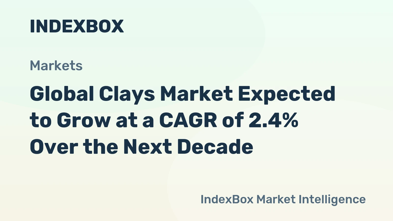 Global Clays Market Expected to Grow at a CAGR of 2.4% Over the Next Decade