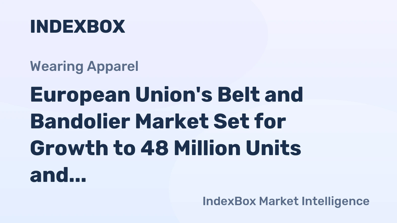 European Union's Belt and Bandolier Market Set for Growth to 48 Million Units and $1.6 Billion