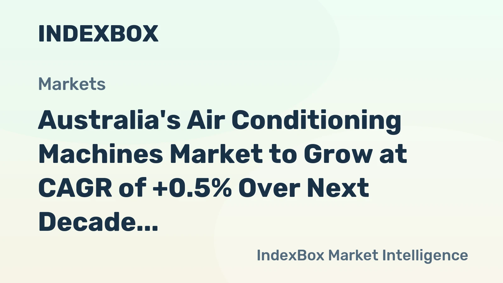 Australia's Air Conditioning Machines Market to Grow at CAGR of +0.5% Over Next Decade, Reaching $945M by 2035
