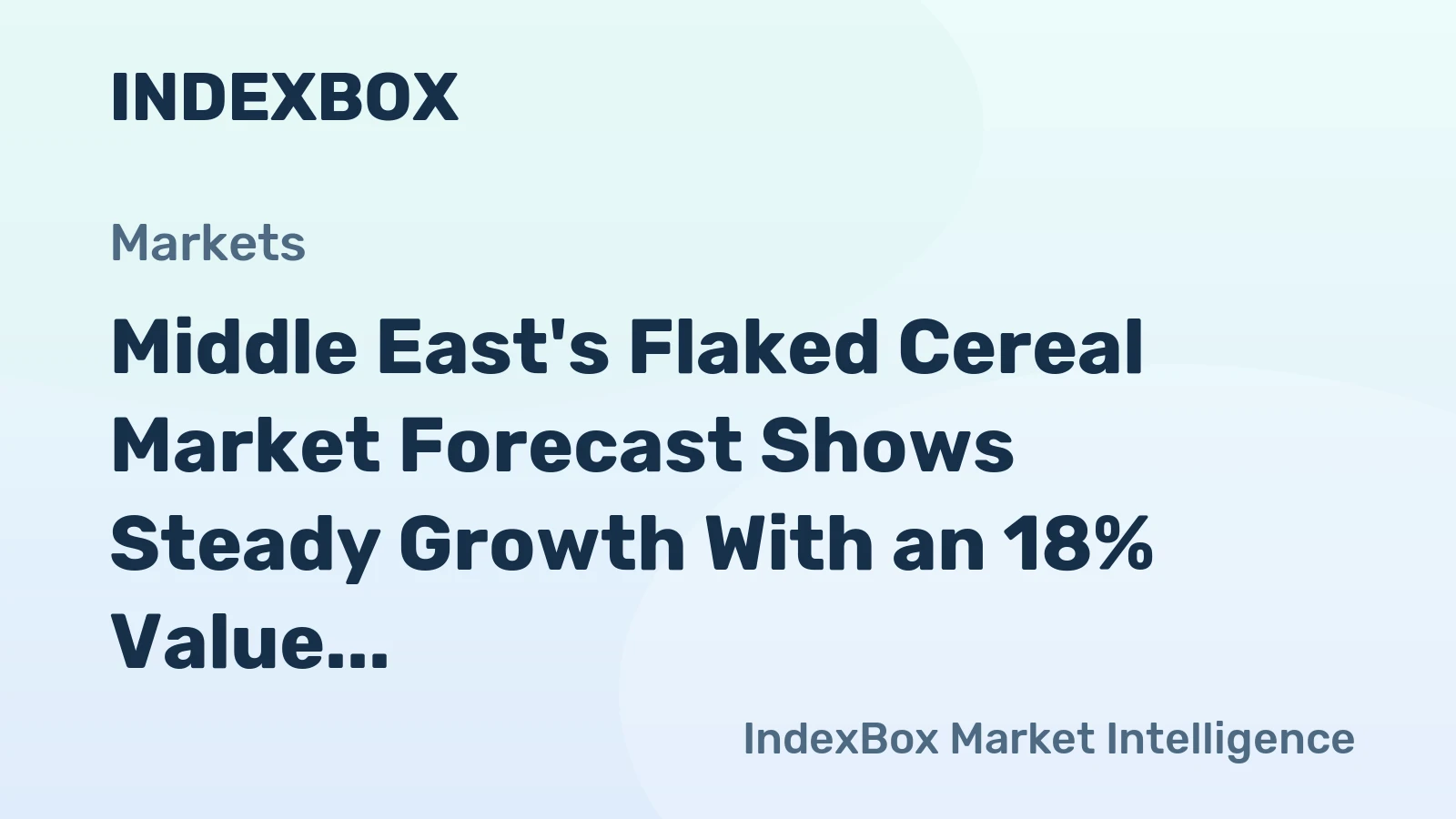 Middle East's Flaked Cereal Market Forecast Shows Steady Growth With an 18% Value CAGR