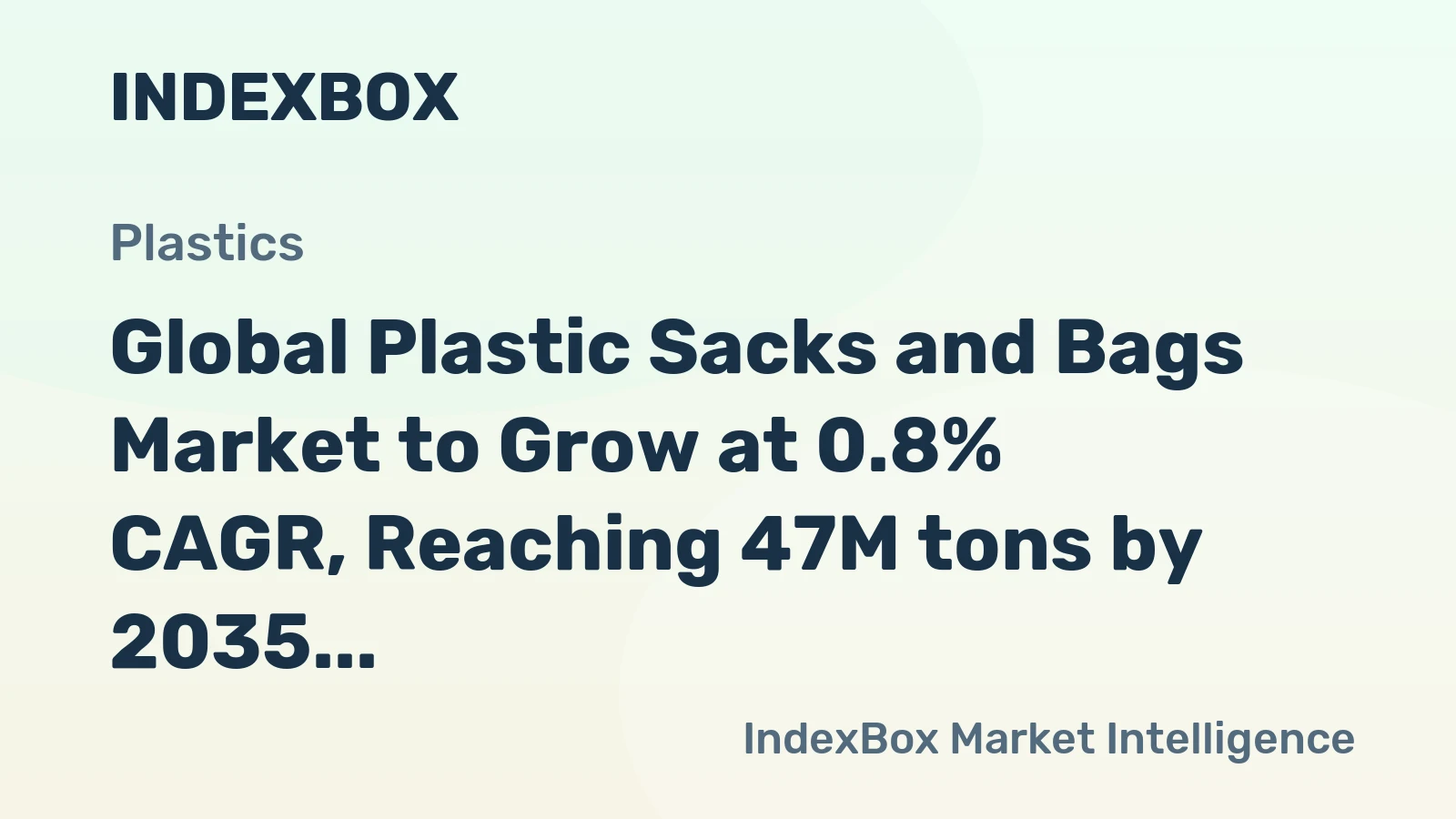 Global Plastic Sacks and Bags Market to Grow at 0.8% CAGR, Reaching 47M tons by 2035