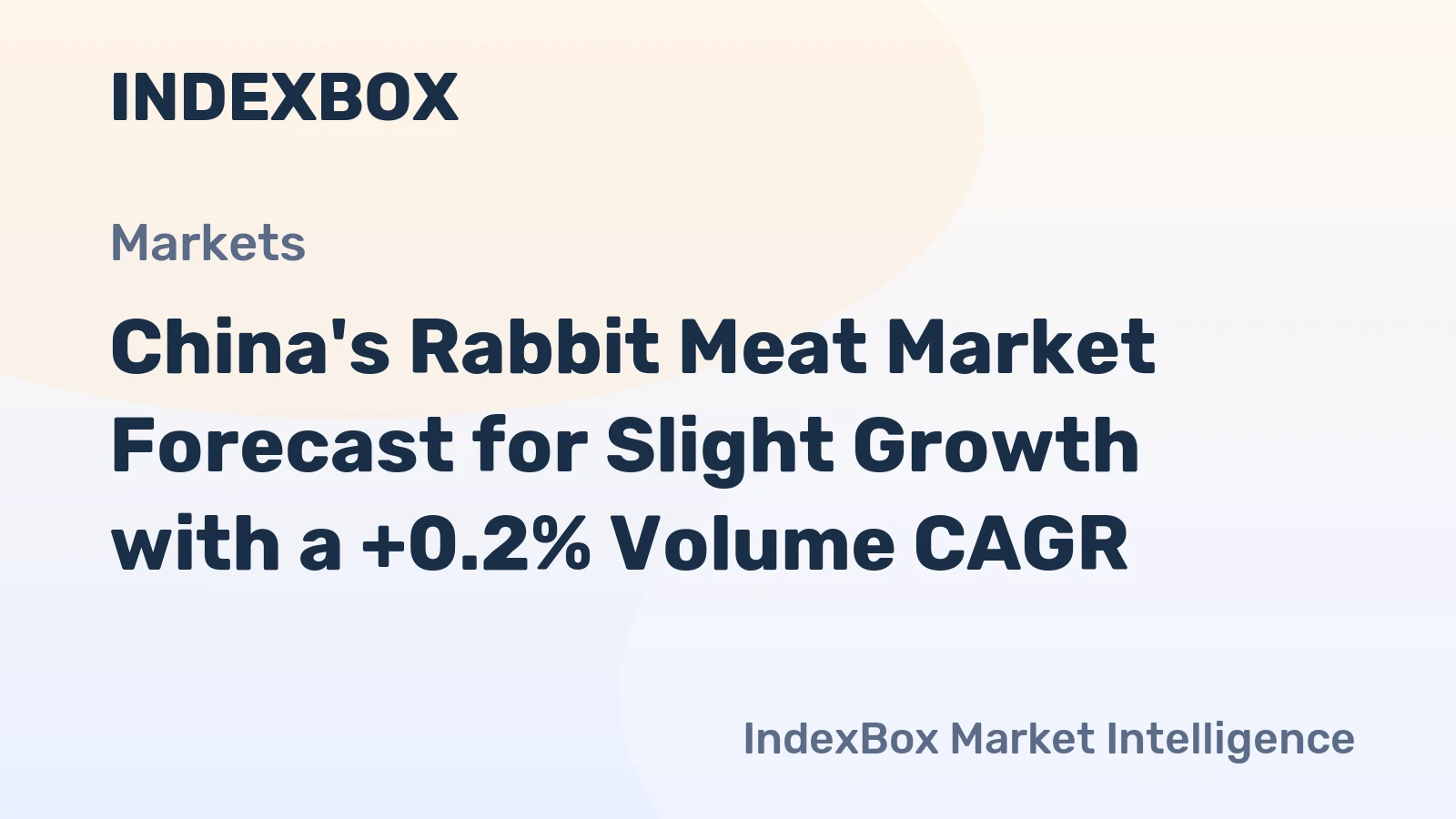 China's Rabbit Meat Market Forecast for Slight Growth with a +0.2% Volume CAGR