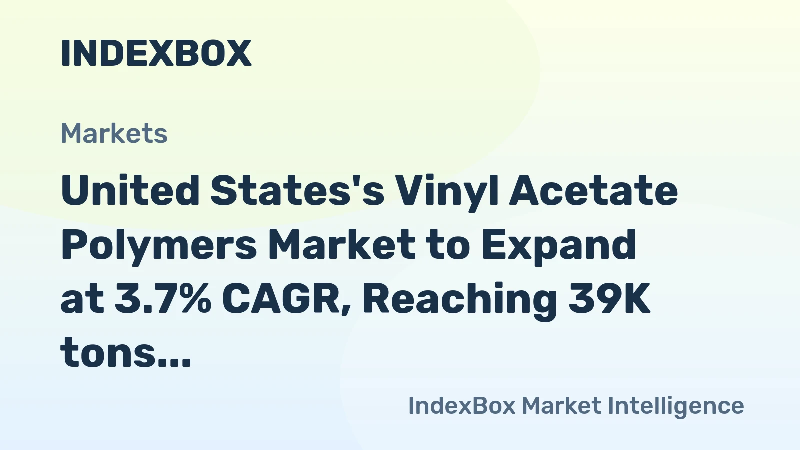 United States's Vinyl Acetate Polymers Market to Expand at 3.7% CAGR, Reaching 39K tons by 2035