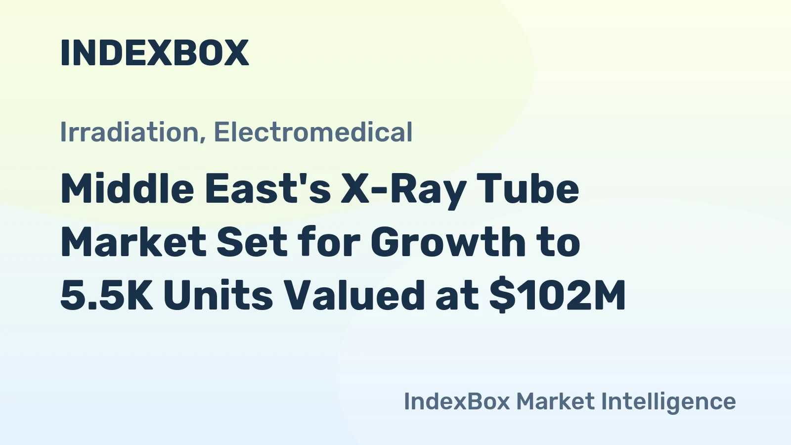Middle East's X-Ray Tube Market Set for Growth to 5.5K Units Valued at $102M