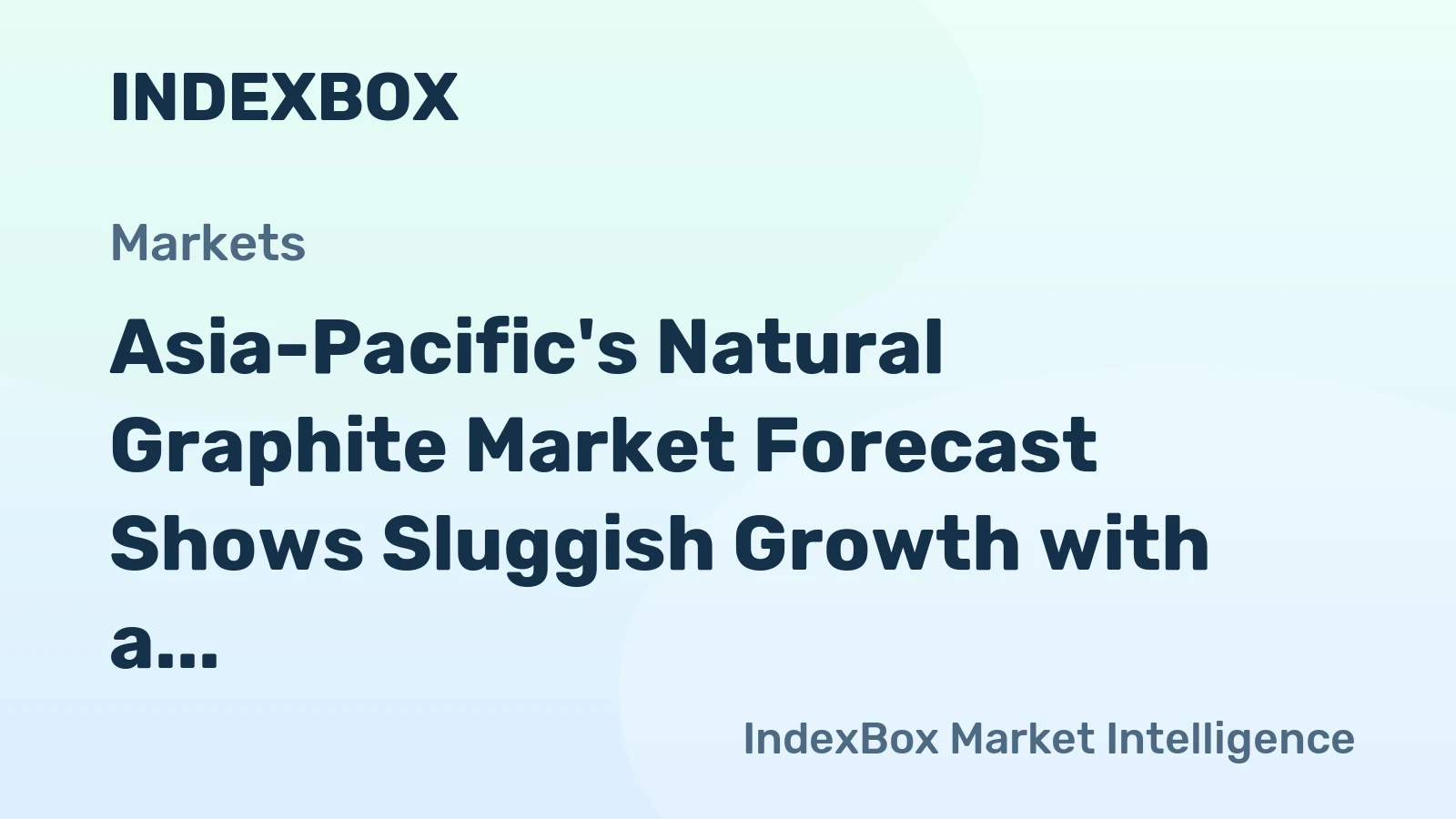 Asia-Pacific's Natural Graphite Market Forecast Shows Sluggish Growth with a +0.5% Value CAGR