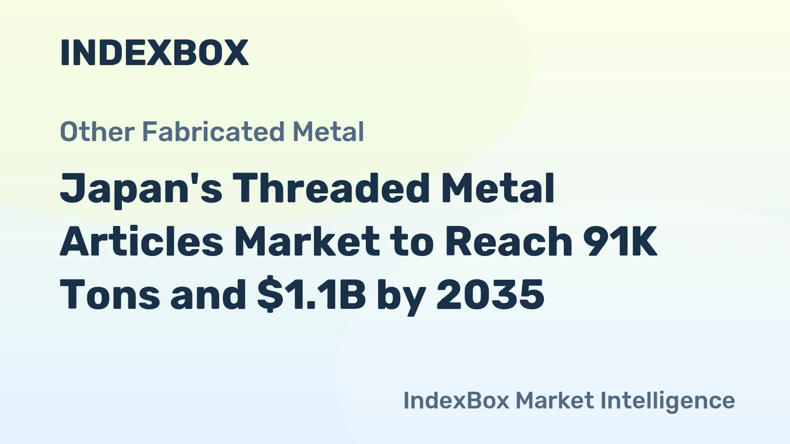 Japan's Threaded Metal Articles Market to Reach 91K Tons and $1.1B by 2035